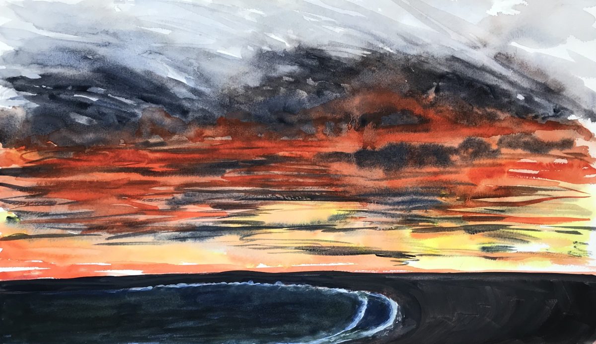 Early Evening Sky January 2023 Martello Bay Clacton - Christina French