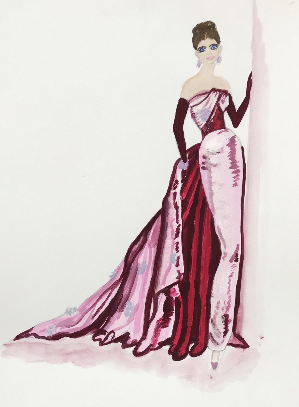 1940s Style Fashion Art - A Watercolour Painting - Christina French